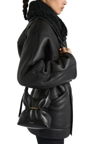 Balmain Sphynx Mini Bag In Smooth Leather - Black