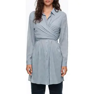 Bimba Y Lola Pleated Long Sleeve Shirt With Classic Collar