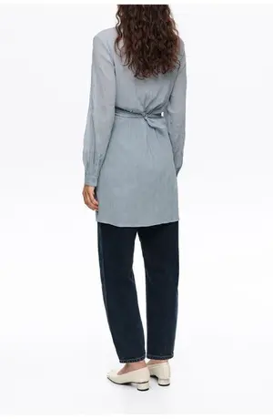 Bimba Y Lola Pleated Long Sleeve Shirt With Classic Collar
