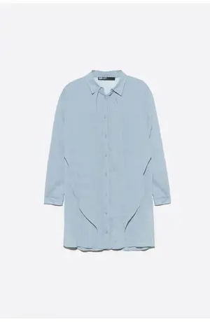 Bimba Y Lola Pleated Long Sleeve Shirt With Classic Collar