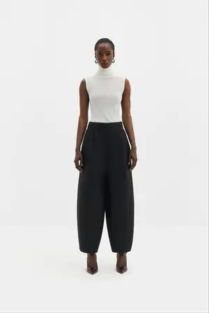 MALINA Smilla Barrel Leg Wool-silk Trousers