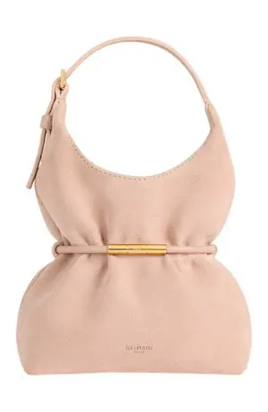 Balmain Sphynx Mini Bag In Suede - Pink