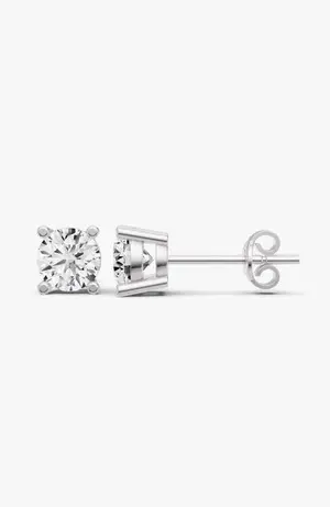 SEREIA OFFICIAL 14k Gold 0.5 Ct Round Studs Earrings - White Gold