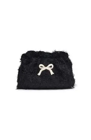 URBAN ESSENTIALS Fluffette Cosmetic & Travel Organizer Pouch - Black Cream