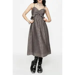 DISTURBIA Ailsa Frill Cami Midi Dress - Grey