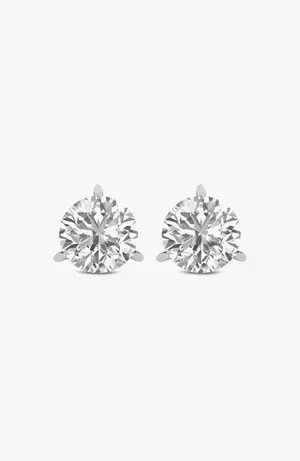 SEREIA OFFICIAL 14k White Gold 0.50 CTW Round Lab Grown Diamond Stud Earrings White Gold