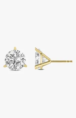 SEREIA OFFICIAL 14k 0.50 Ctw Round Lab Grown Diamond Stud Earrings - Yellow Gold