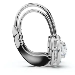 BLISS DIAMOND 1/2ct Halo Diamond Hoops With Lever Backs Lab Grown Small 1/2" Tall