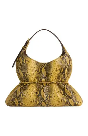 Balmain Sphynx Medium Bag In Python-effect Leather - Yellow