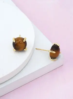 ERIN MCDERMOTT JEWELRY Tigers Eye Studs
