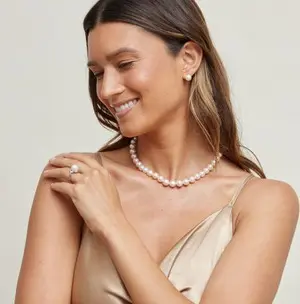 The Pearl Source Freshwater Pearl & Diamond Sia Ring