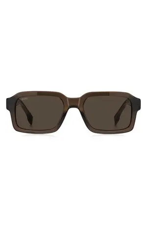BOSS 1984/s 54mm Rectangular Sunglasses - Brown/grey