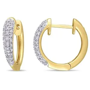 JULIANNA B. 1/4 Ctw Diamond Hoop Earrings 14k Gold