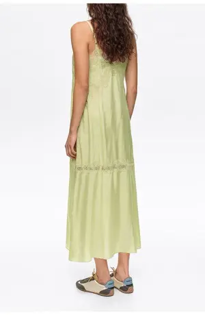 Bimba Y Lola Lace-trim Slip Midi Dress