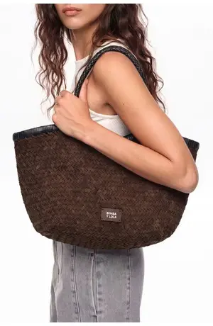 Bimba Y Lola Large Braided Leather Shopper