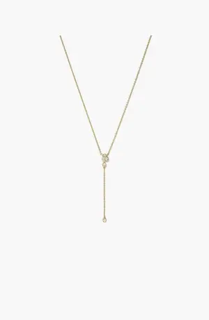 Mejuri 14k Gold Diamond Lariat Necklace - Yellow Gold