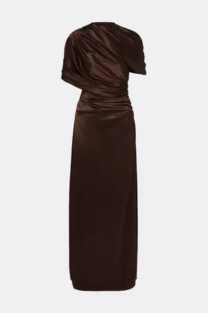 MALINA Cassia Draped Fitted Maxi Dress
