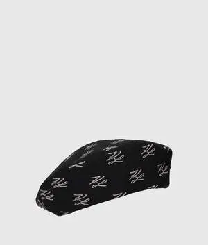 Karl Lagerfeld K/autograph Glitter Beret - Black