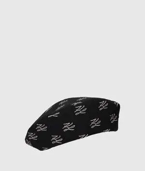 Karl Lagerfeld K/autograph Glitter Beret - Black