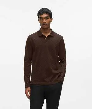 Karl Lagerfeld Monogram Long-sleeved Polo Shirt