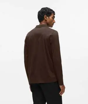 Karl Lagerfeld Monogram Long-sleeved Polo Shirt