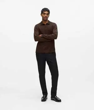 Karl Lagerfeld Monogram Long-sleeved Polo Shirt