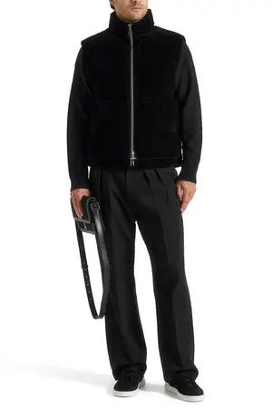 Manière De Voir Velvet Puffer Gilet With Dual-zip Fastening