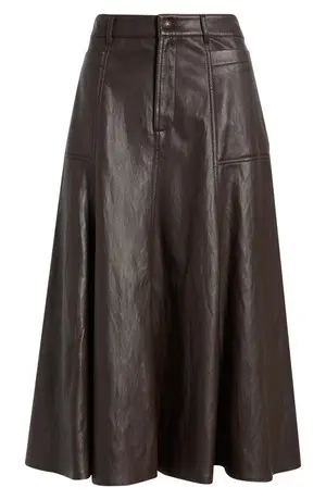 Kobi Halperin Ellen Faux Leather Midi Skirt