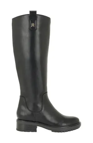 Tommy Hilfiger Ashere Knee High Faux Leather Boot - Black