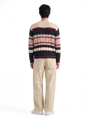 Balenciaga Wide Leg Distressed Cotton Jeans