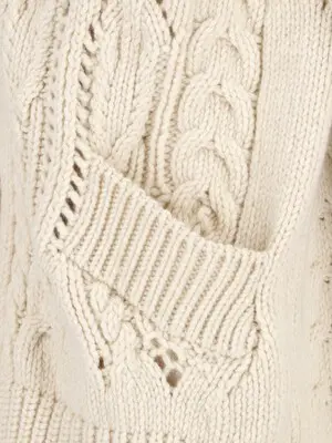 Ermanno Scervino Cardigan In Virgin Wool And Shearling