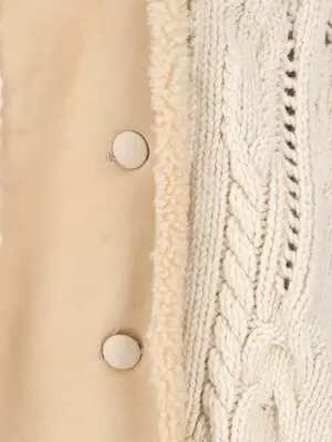 Ermanno Scervino Cardigan In Virgin Wool And Shearling