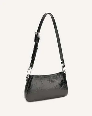 VIVIENNE WESTWOOD Tasha Mini Croc Shoulder Bag - Black