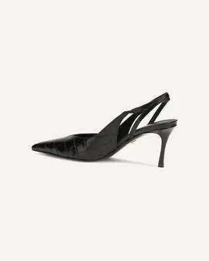 FERRAGAMO Crocodile-effect Leather Slingback Pumps