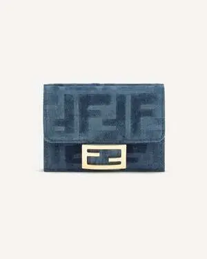Fendi Trifold Wallet With Ff Monogram In Jacquard