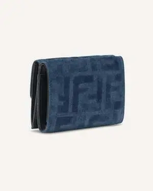 Fendi Trifold Wallet With Ff Monogram In Jacquard