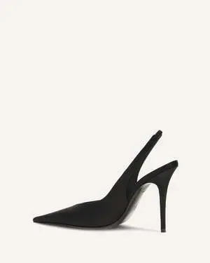 Amina Muaddi Anok Satin Slingback Pumps