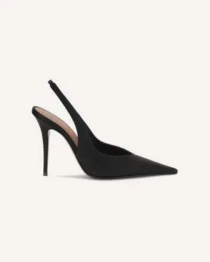 Amina Muaddi Anok Satin Slingback Pumps