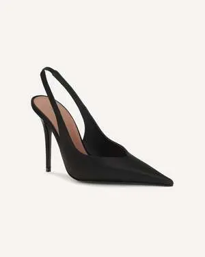 Amina Muaddi Anok Satin Slingback Pumps