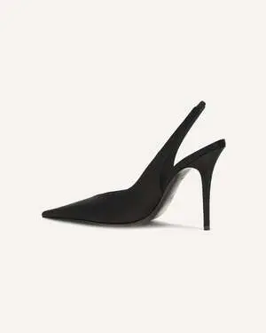 Amina Muaddi Anok Satin Slingback Pumps