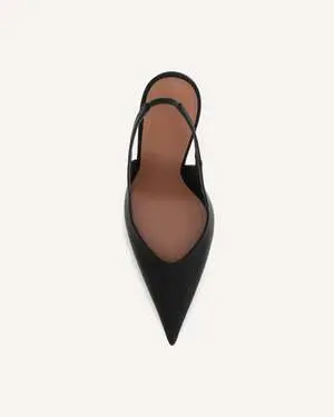 Amina Muaddi Anok Satin Slingback Pumps