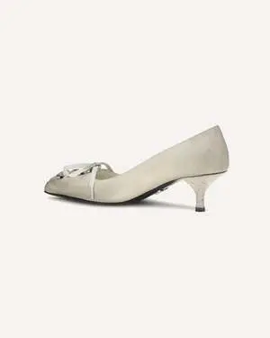 Prada Lace-up Antique-finish Leather Pumps