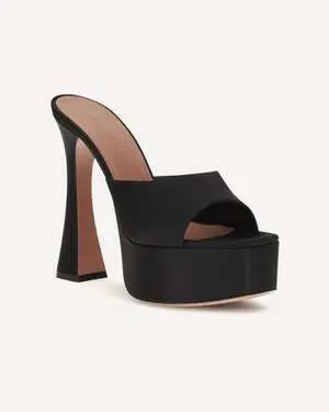 Amina Muaddi Dalida Satin Sandals