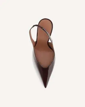 Amina Muaddi Anok Patent Leather Slingback Pumps
