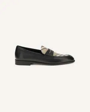 Burberry Opal Leather And Check Loafers