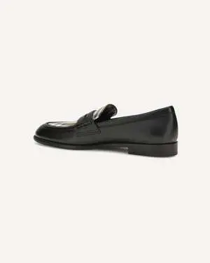 Burberry Opal Leather And Check Loafers