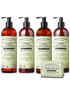 PHARMACOPIA NATURAL BODYCARE Verbena Luxury Bundleshampoo, Conditioner, Body Wash, Body Lotion - None