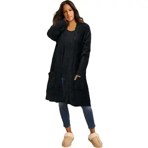 Roaman's Eyelash Cardigan - Black