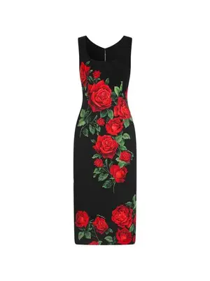 Dolce & Gabbana Sleeveless Floral Print Midi Dress