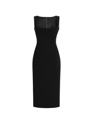 Dolce & Gabbana Sleeveless Floral Print Midi Dress - Black